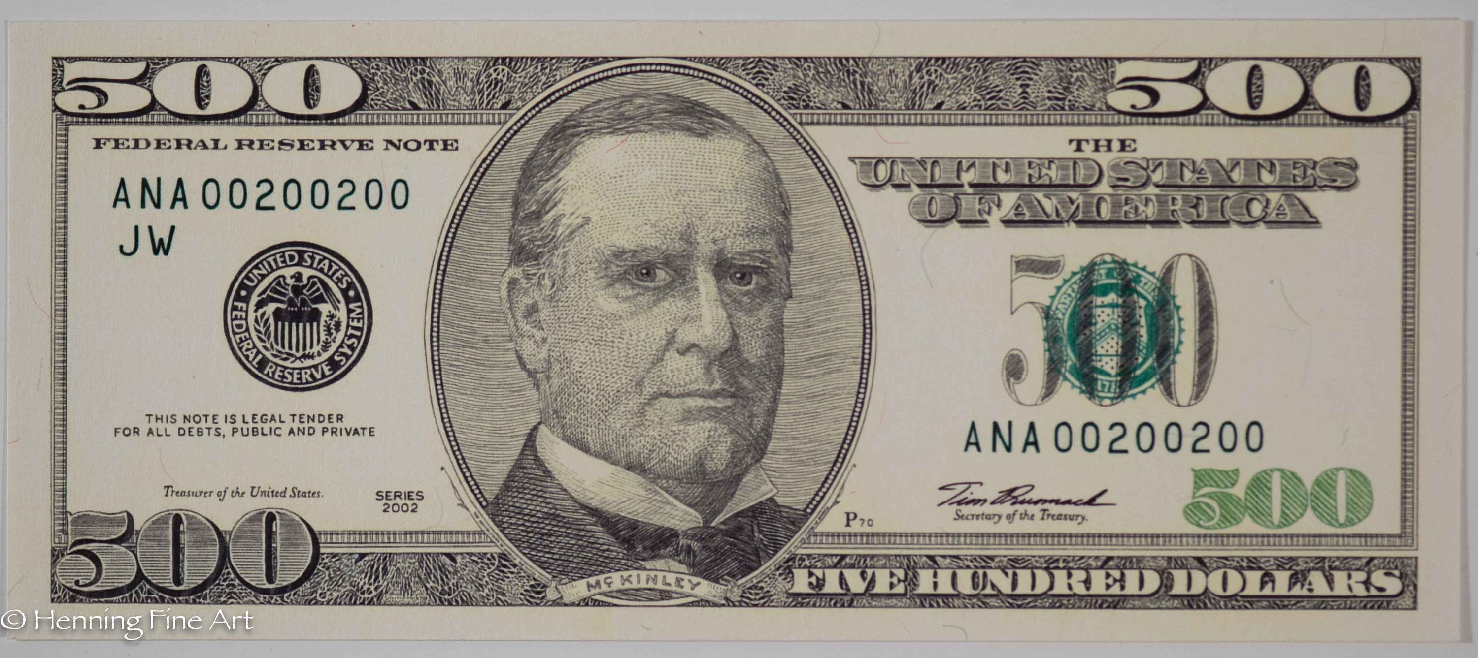 500 Dollar Bill Actual Size Printable SMALL Money Sheets With Cut
