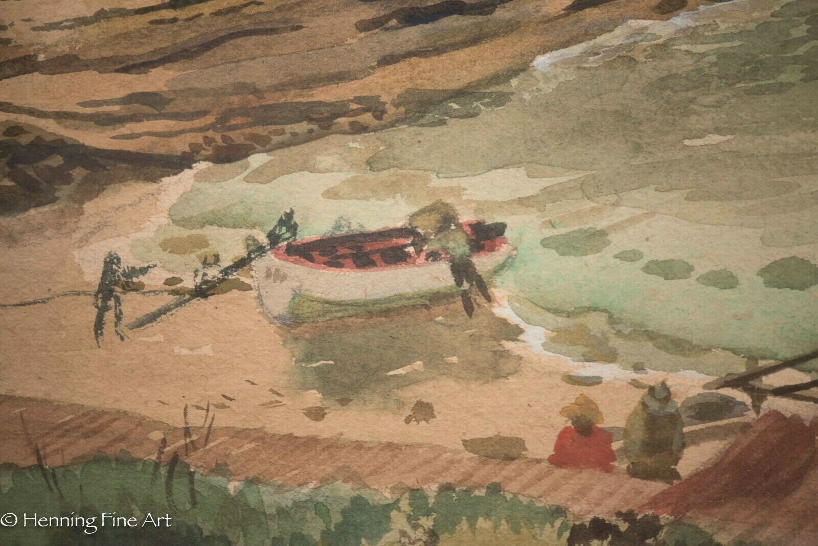 Salomon Van Abbe Original Watercolor Painting of Seaside Beach - Etsy