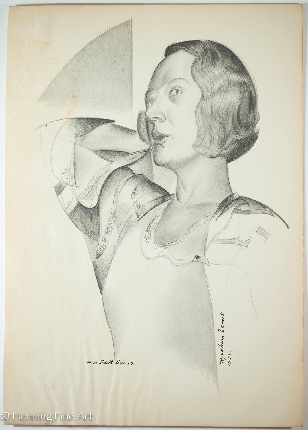 Vintage Lithograph "miss Edith Evans" by Wyndham Lewis, Art Deco ...
