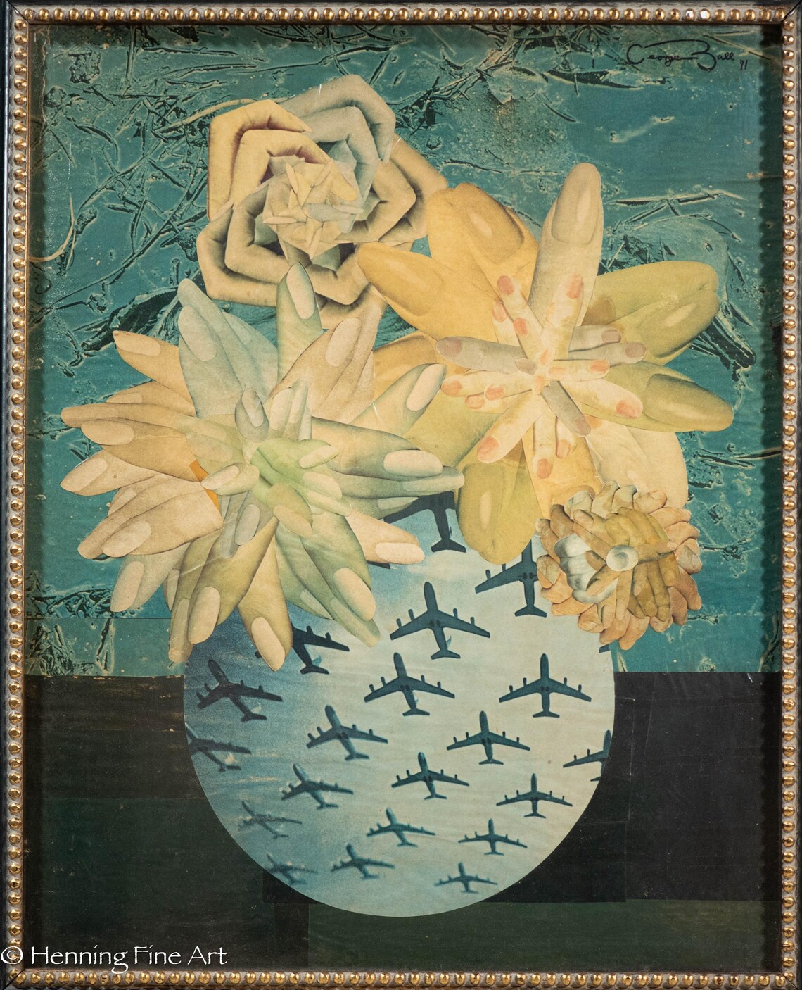 Beautiful George Ball Surrealist Collage Art Finger Bouquet Rare & Fine ...
