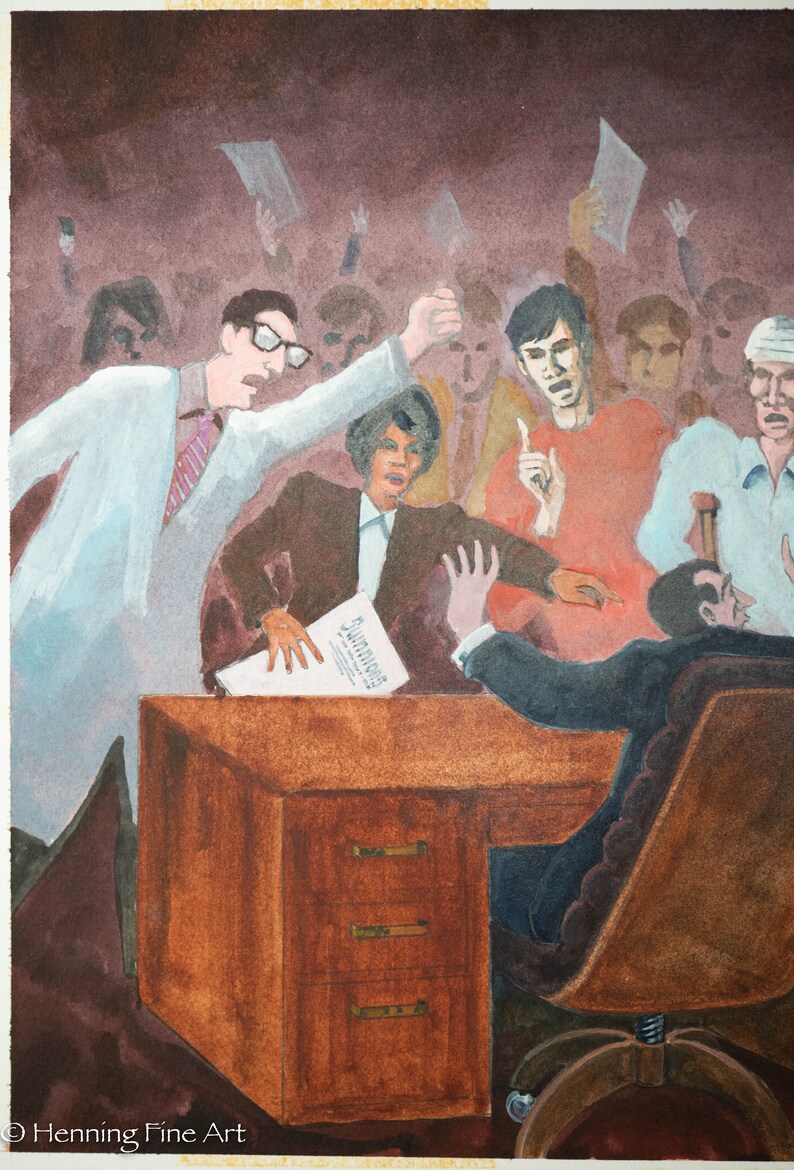 Rare Original Litigation Magazine Illustration Cover Art Drawing Signed ...