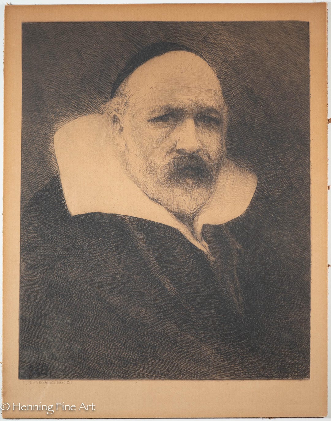 Antique Original Etching Portrait of John Phillip RA Painter by Alfred ...