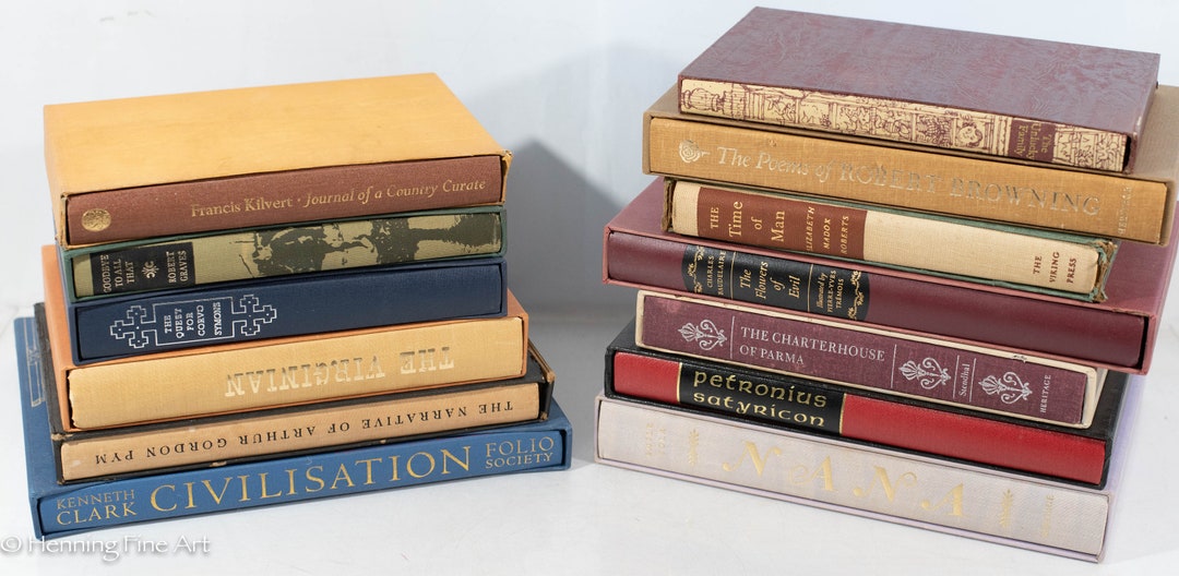 Set of 13 Collectible Vintage Books in Slip Cases Heritage & Folio Time ...