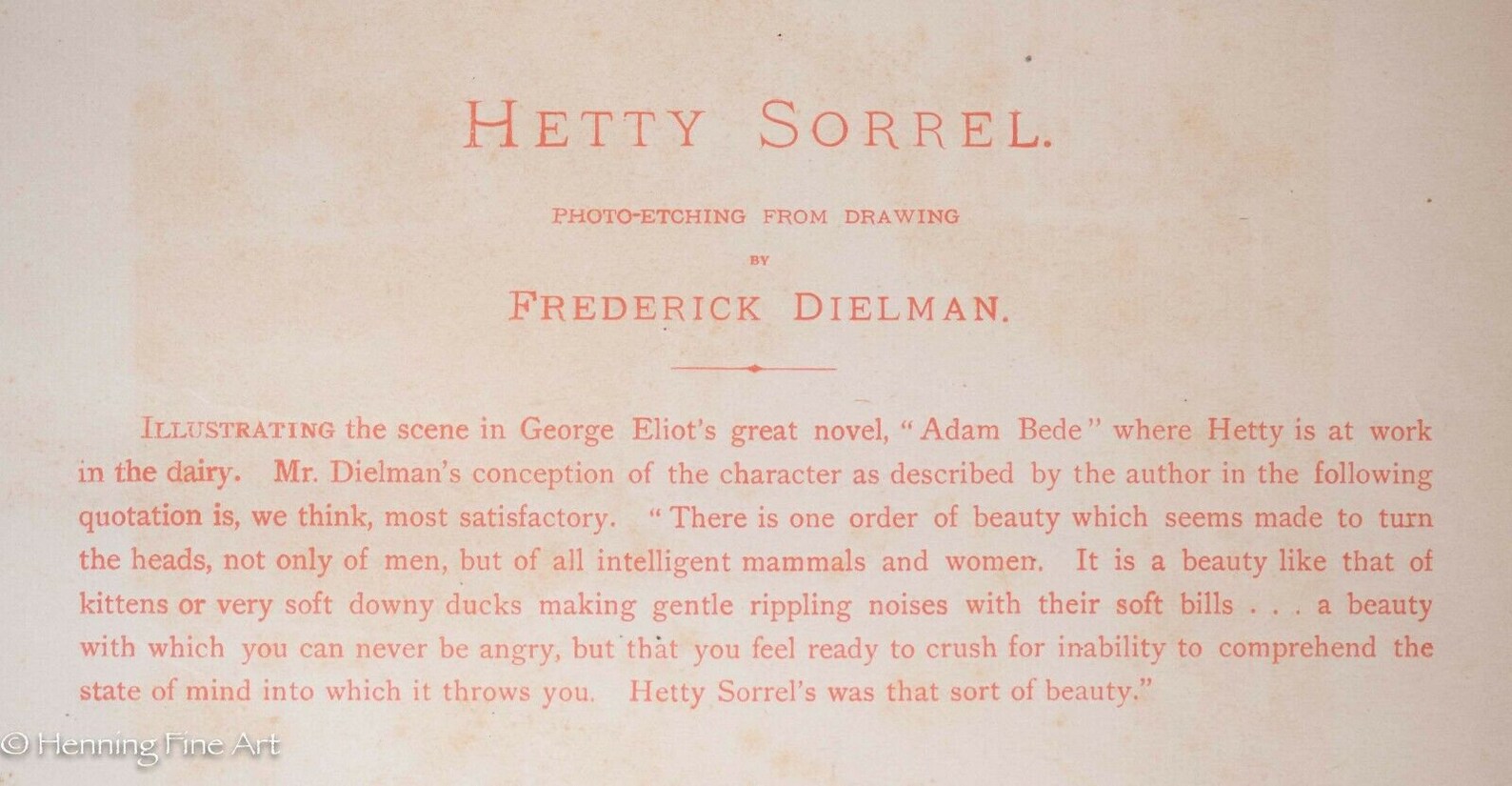 Antique American Print by Frederick Dielman "hetty Sorrel" Portrait19th ...