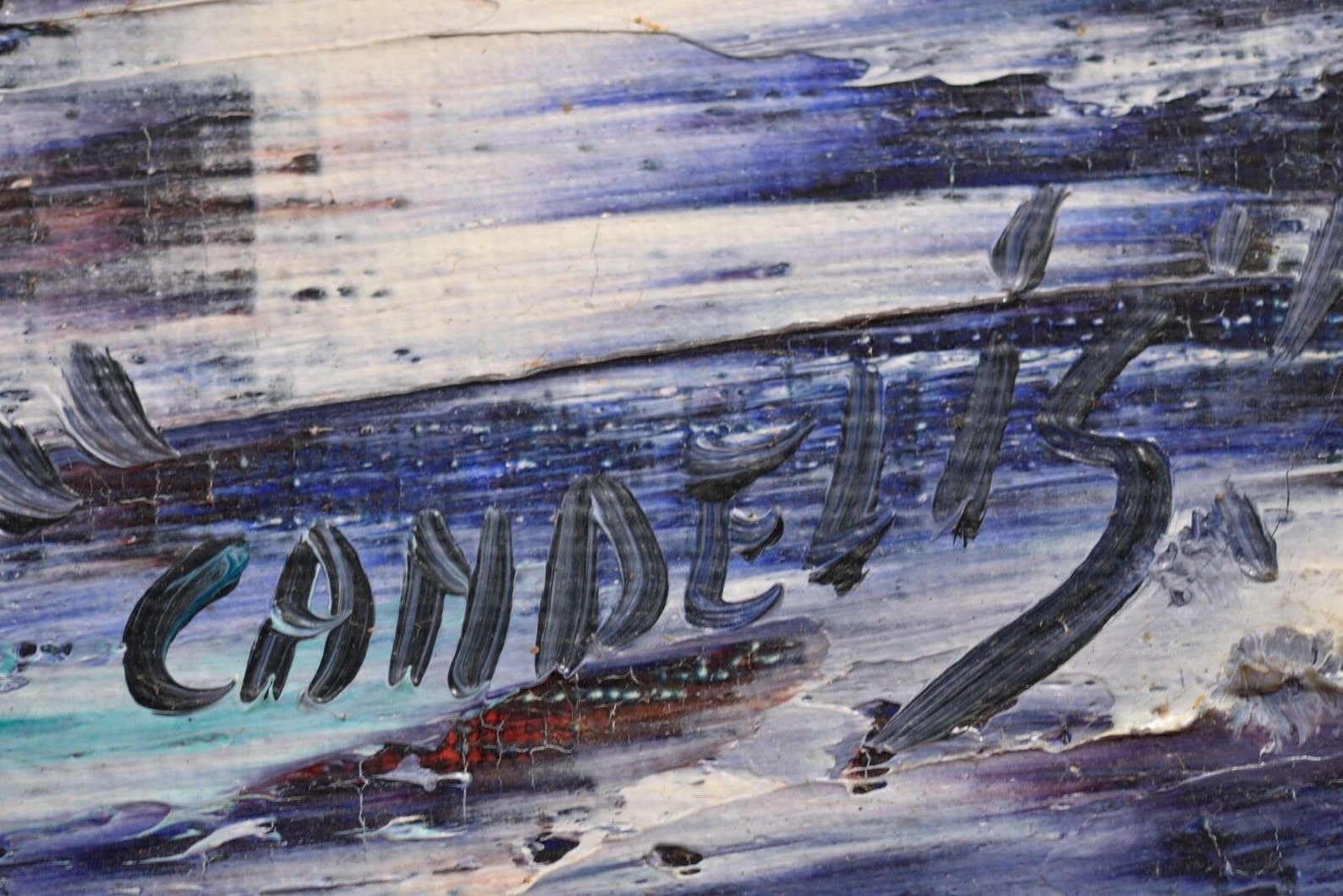 Gay Candelis Original Oil Painting, Winter River Landscape, Signed ...