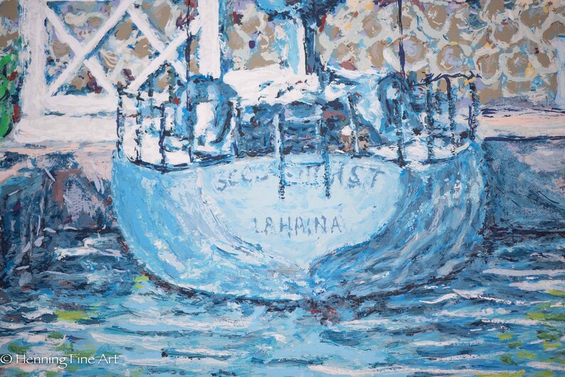 Beautiful Large Serigraph Lahaina Hawaii Artist Proof Fine Art ...