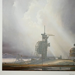 Beautiful NASA Lithograph Space Shuttle Lithograph by Attila Hejja ...