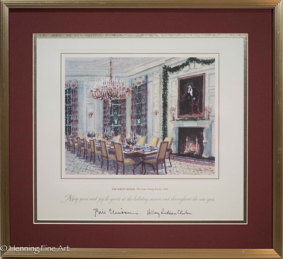 Bill Clinton Hillary Clinton 1998 White House Christmas Card - Etsy