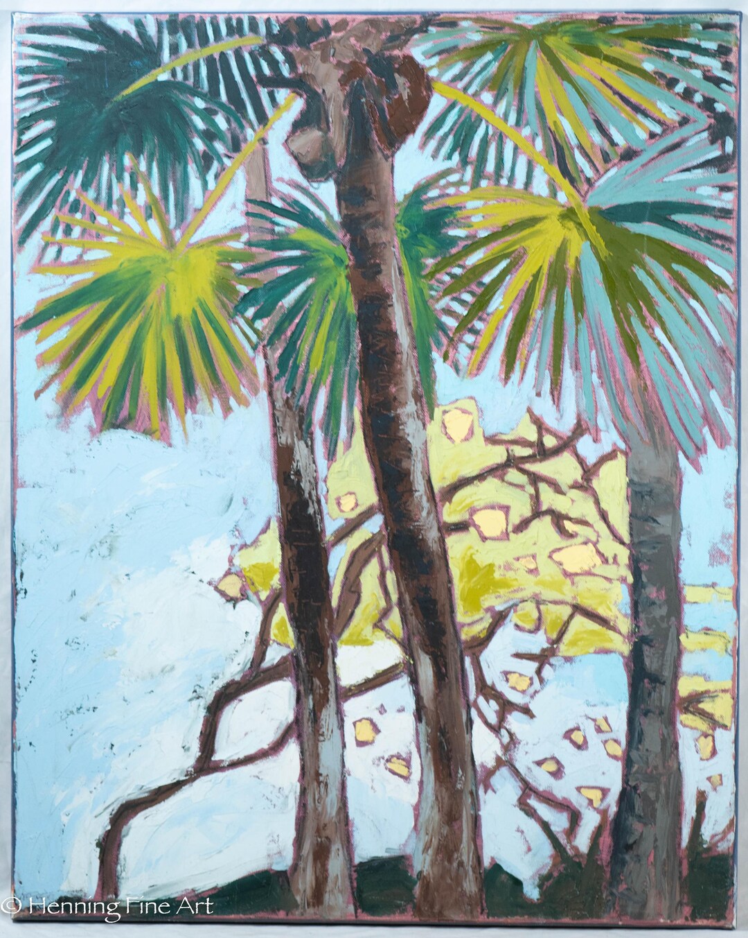 Modern Impressionist Tropical Landscape Painting - Palm Trees by Monica ...