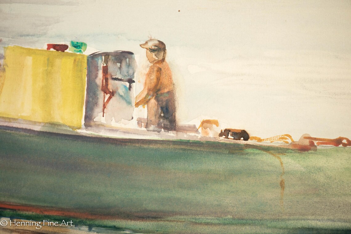 Beautiful Mildred E. Lusk Vintage Watercolor Painting of Coastal ...