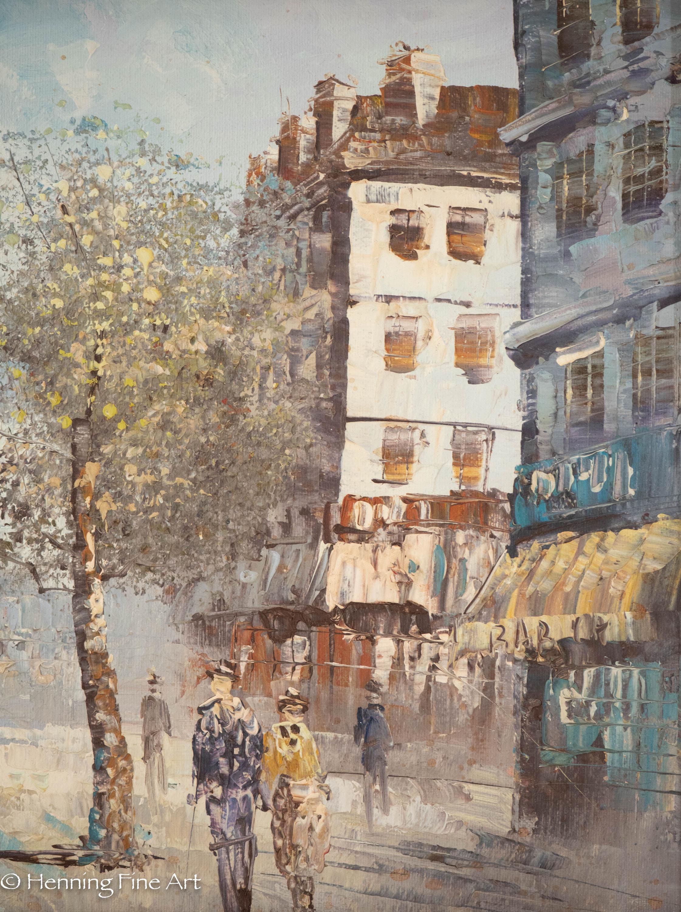 Beautiful Vintage Impressionist French Cityscape Street Scene Signed ...