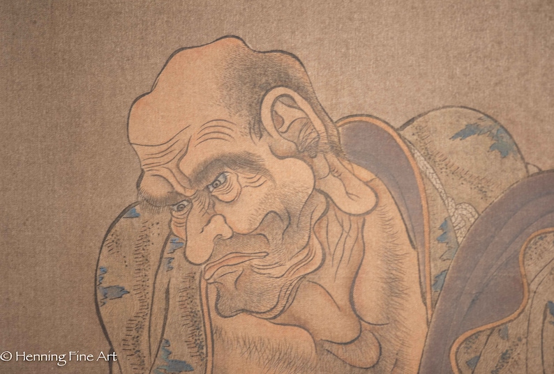 Beautiful Japanese Old Master Painting of Seated Man on Carved - Etsy