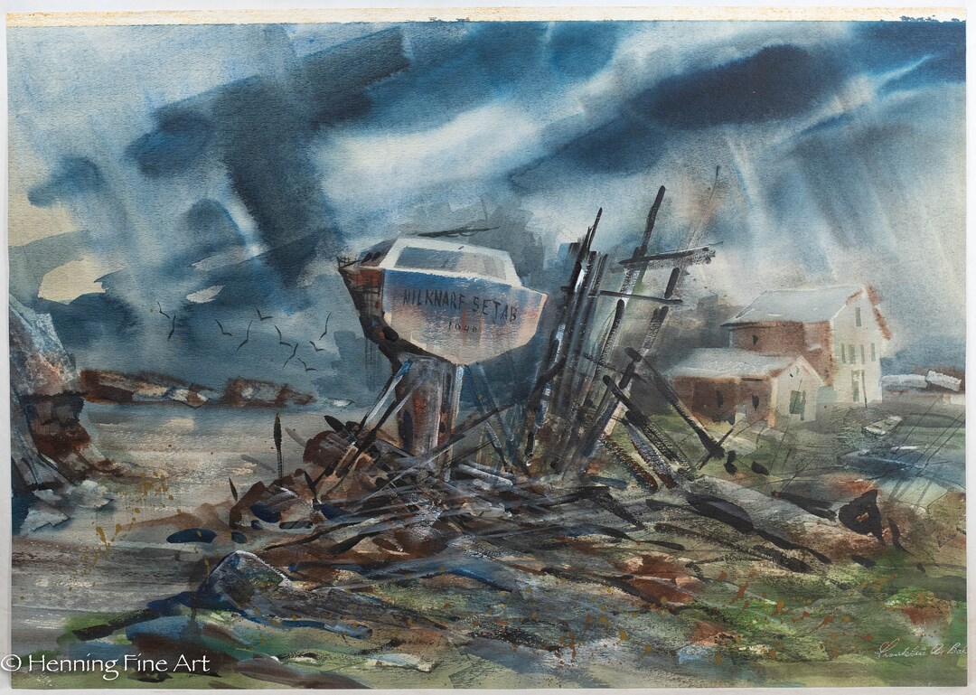 Beautiful Franklin Bates Watercolor Painting Vintage Ohio Artist, FINE ...