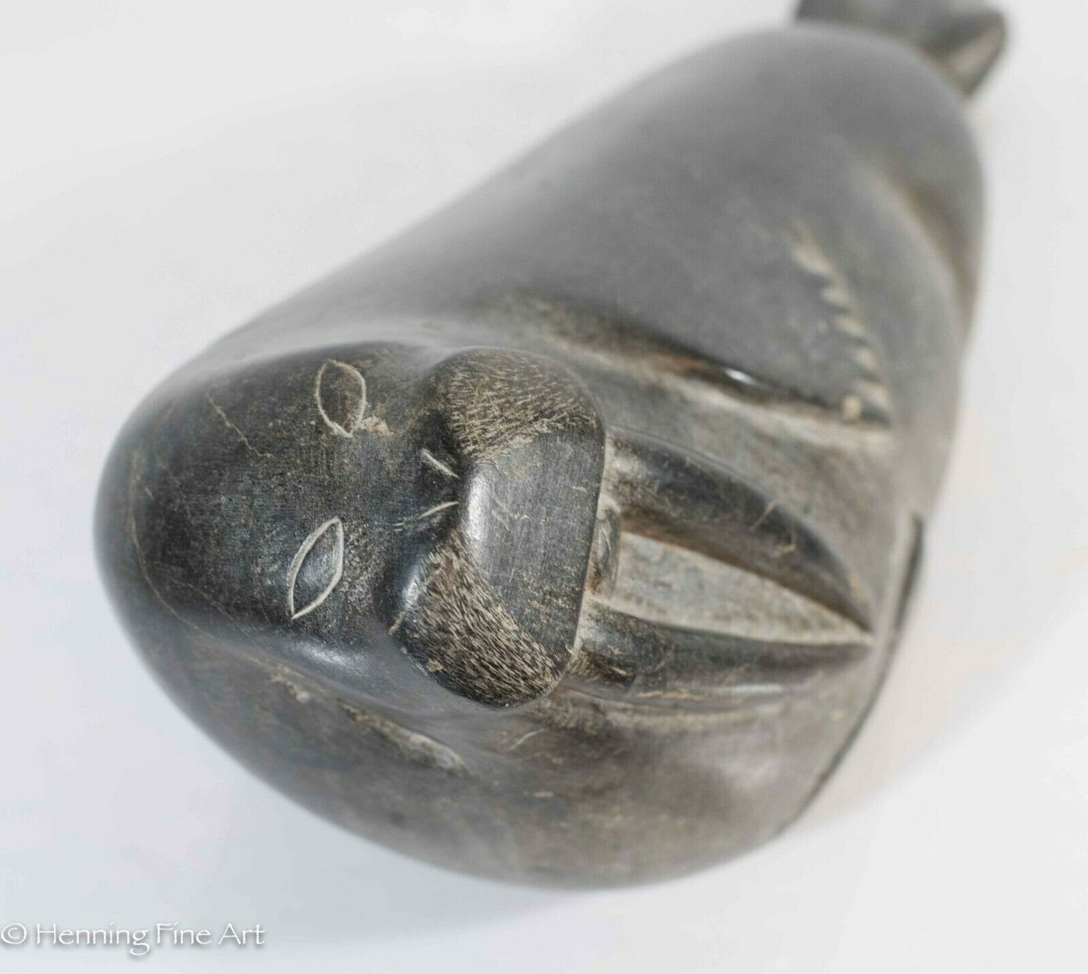 Phenomenal Monumental Inuit / Eskimo Soapstone Walrus Carving, Signed ...