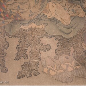 Beautiful Japanese Old Master Painting of Seated Man on Carved - Etsy