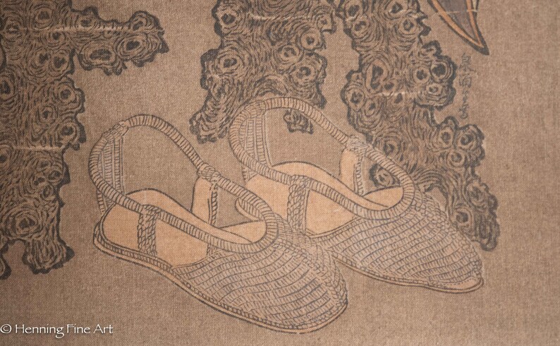 Beautiful Japanese Old Master Painting of Seated Man on Carved - Etsy