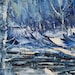 Gay Candelis Original Oil Painting, Winter River Landscape, Signed ...