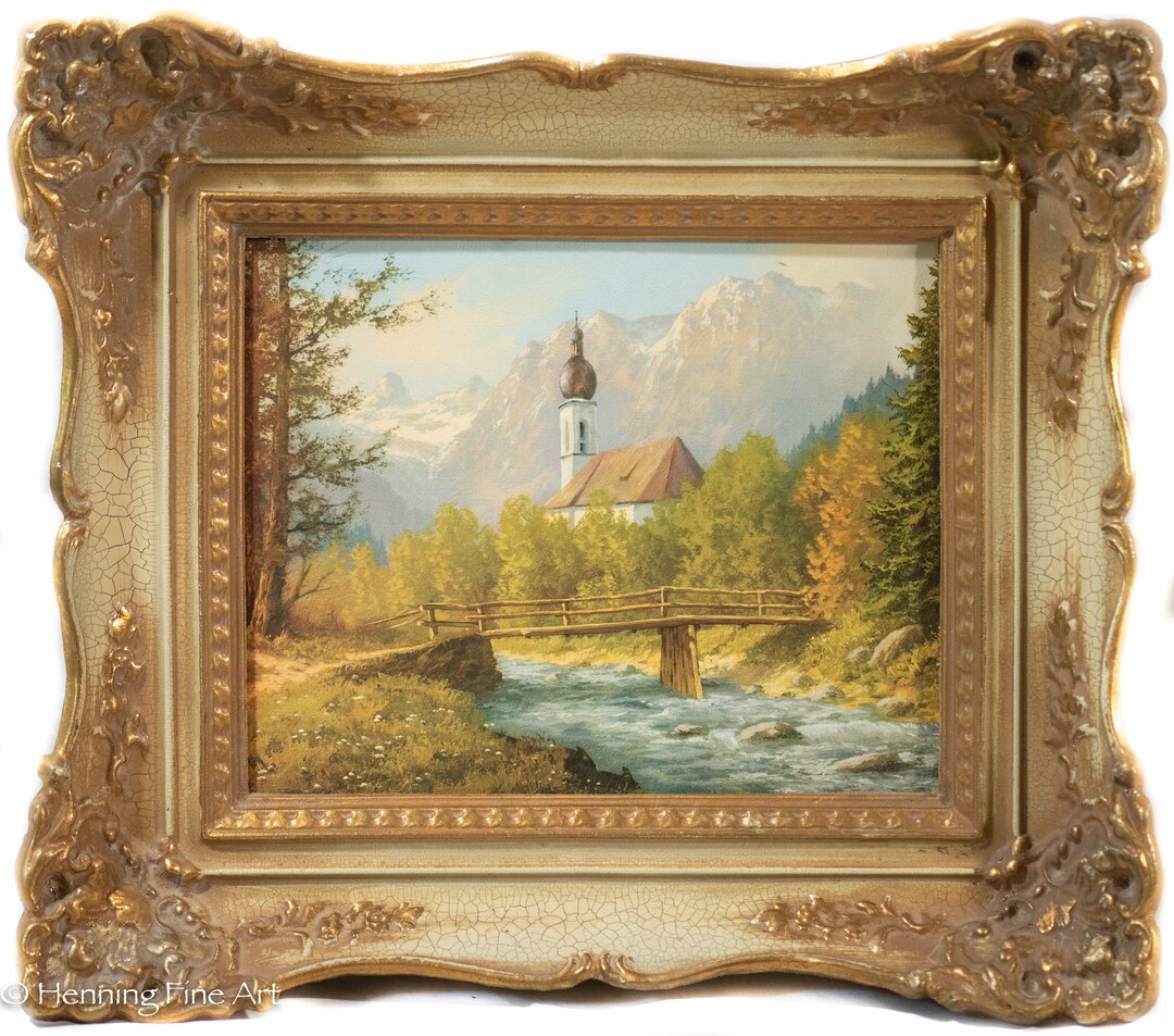 Beautiful Vintage Johannes Bochmann Framed Print Parish Church of St ...
