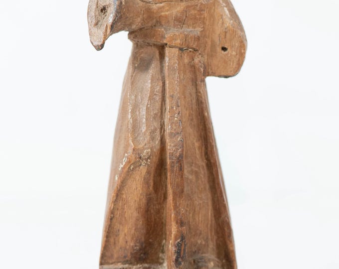 Antique Spanish Colonial Carved Wood Santos St. Francis of Assisi 9.25 ...
