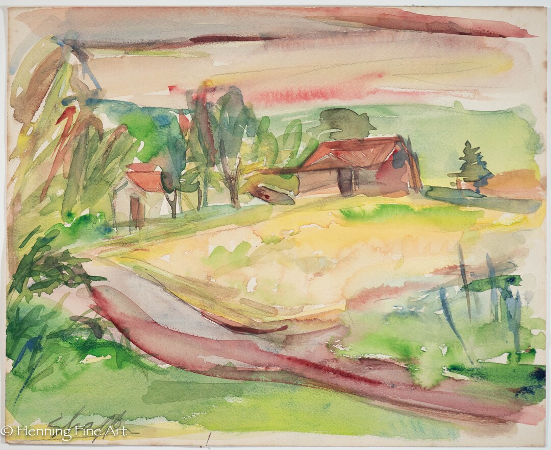 Beautiful Vintage Carl Shaffer Impressionist Painting Country Landscape ...