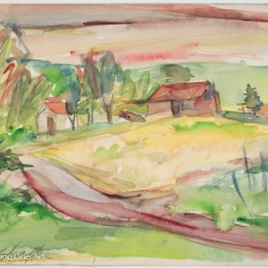 Beautiful Vintage Carl Shaffer Impressionist Painting Country Landscape ...