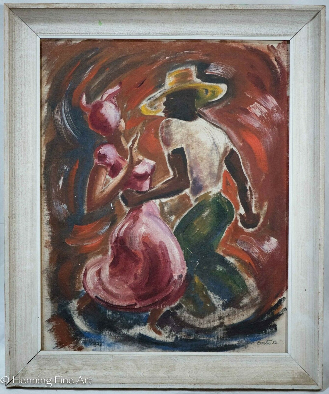 Stunning Mid Century Oil Painting of Calypso Dancers Signed & Dated ...