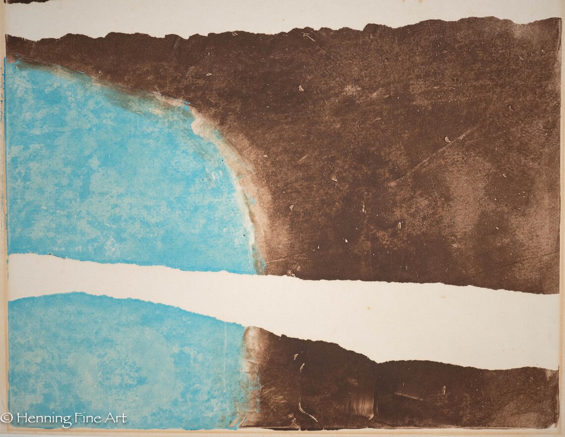 Beautiful Vintage Modernist Abstract Expressionist Etching Brown and ...