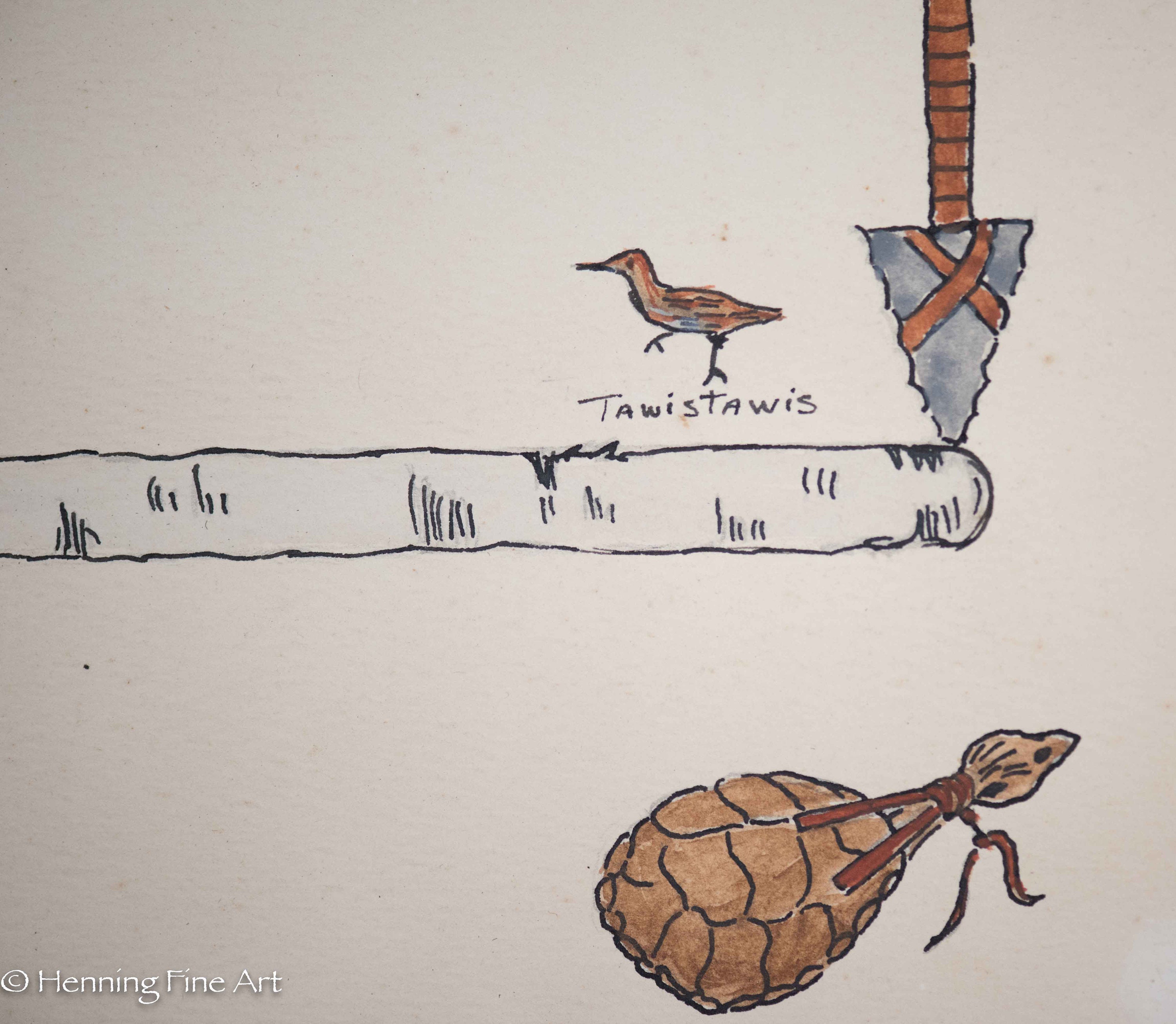 Fine Seneca Native American Hand Written Poem and Watercolor by Reva ...