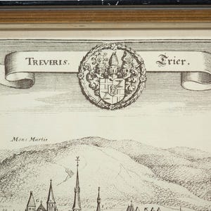 Beautiful Antique German Landscape Engraving of Trier Originally 1646 ...