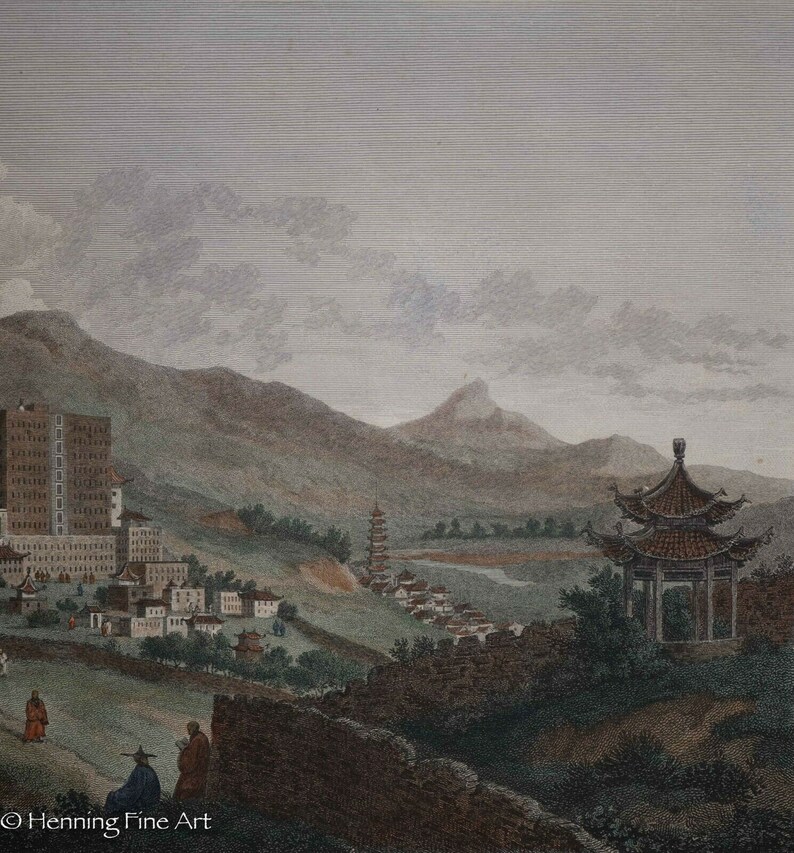 Antique Etching "a View of Poo-ta-la or Great Temple Near Zhe-hol in ...