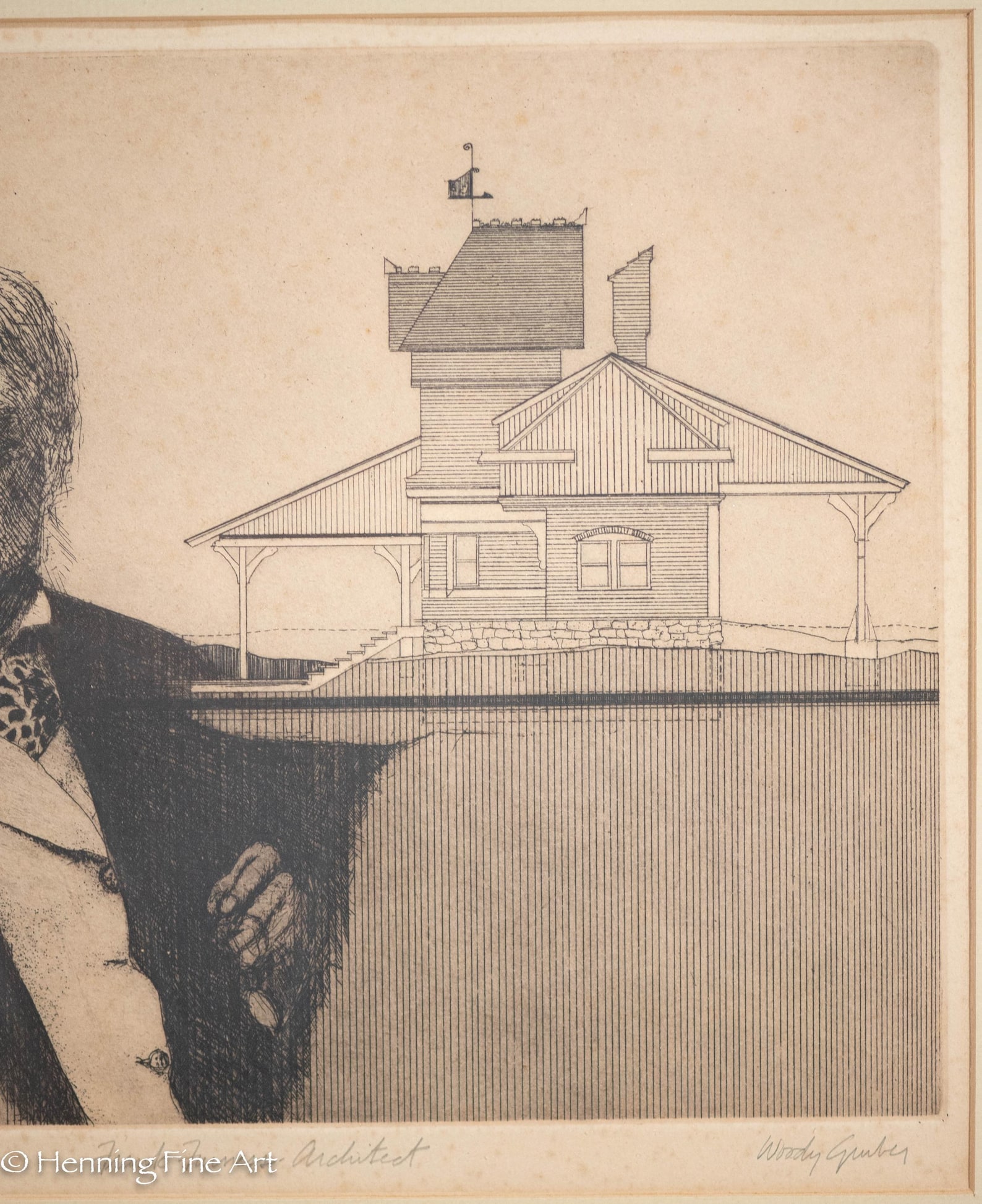 Beautiful Vintage Etching Frank Furness Architect Portrait Trial Proof ...