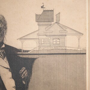 Beautiful Vintage Etching Frank Furness Architect Portrait Trial Proof ...