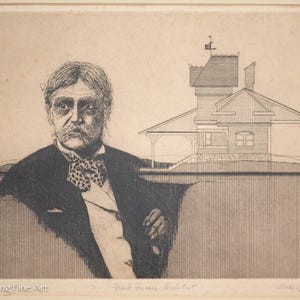 Beautiful Vintage Etching Frank Furness Architect Portrait Trial Proof ...