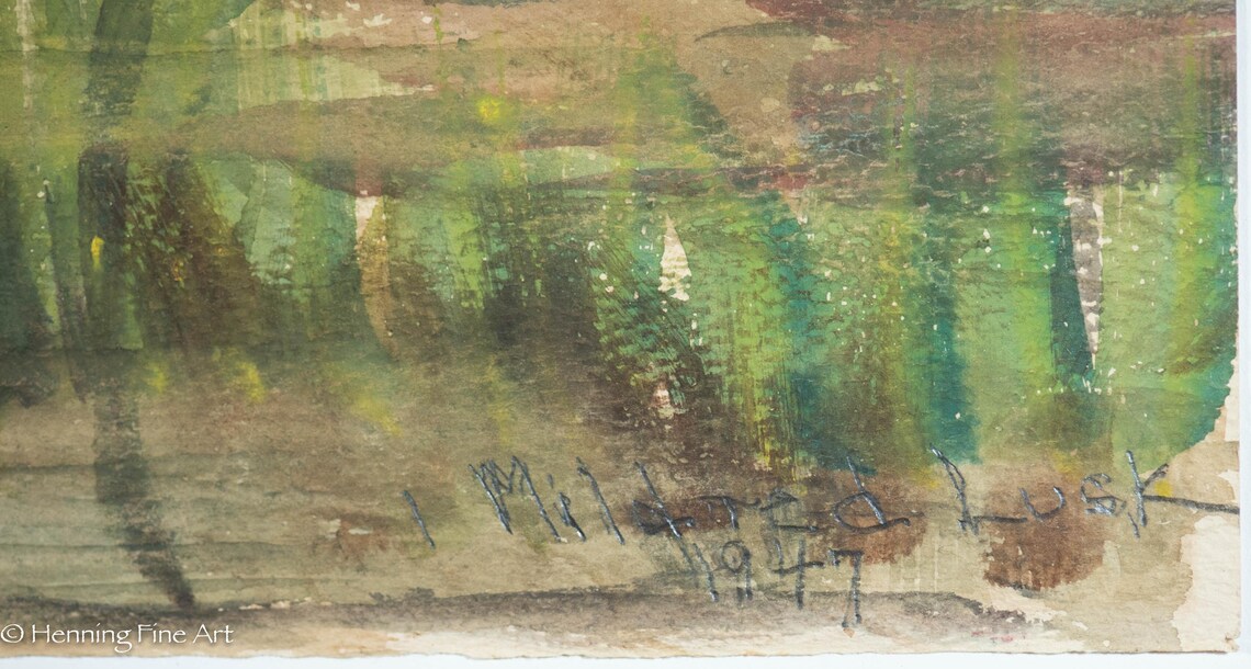 Beautiful Mildred E. Lusk Vintage Painting of a Mountain Landscape ...