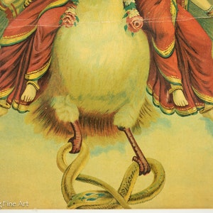 Rare Antique Hindu Lithograph Raja Ravi Varmas Vishnu Garud - Etsy