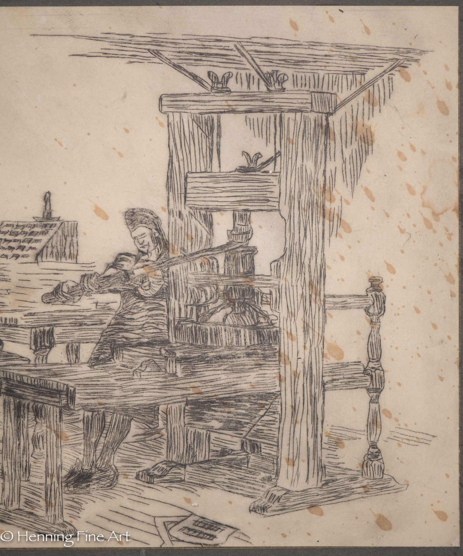 Printing Press Etching Two Men Making Sheet Music Antique Print - Etsy