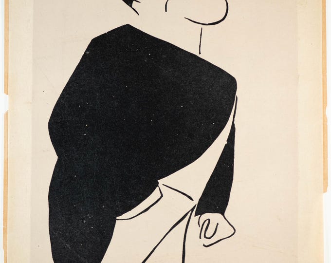 Antique Linocut by New Yorker Artist Al Frueh Titled "wilton Lackaye ...