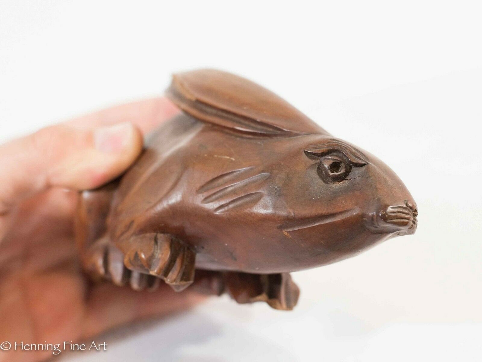 Antique Japanese Hare Carving Large Wood Rabbit W/ Glass Eye - Etsy