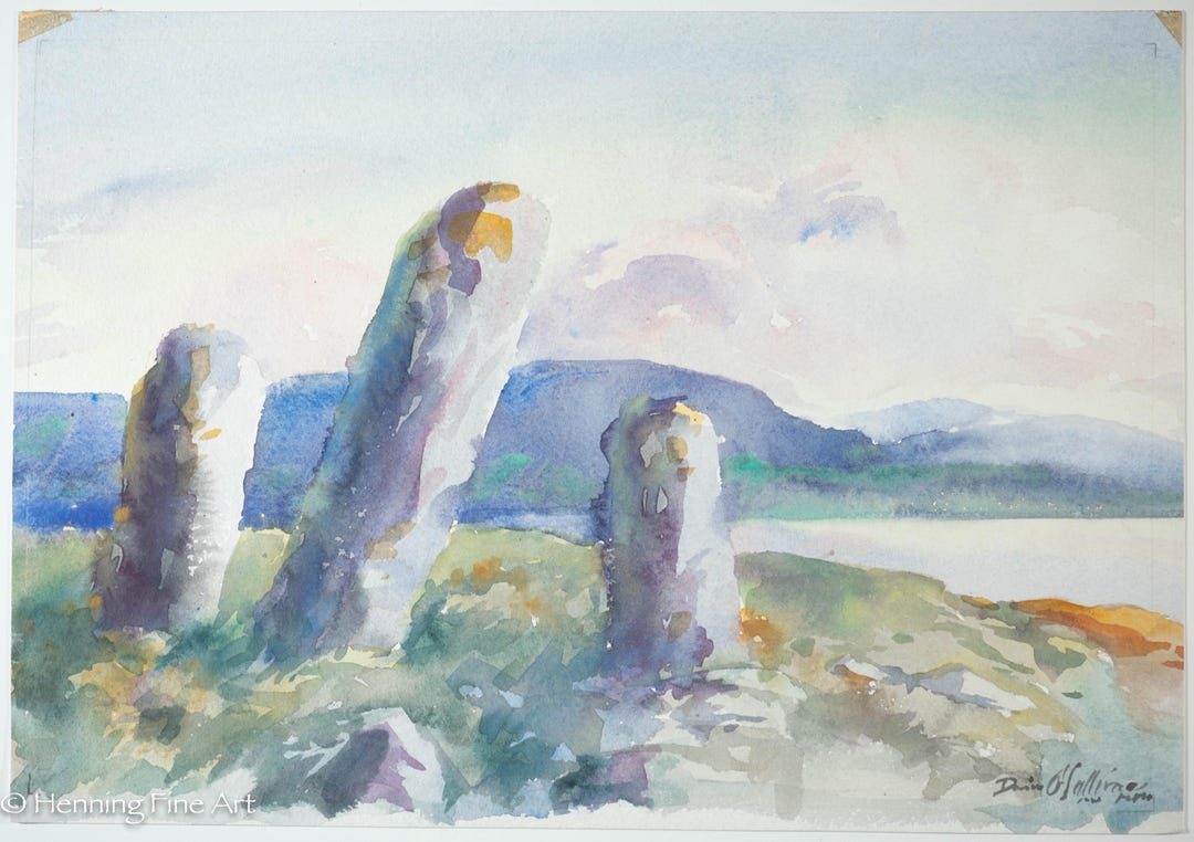 Vintage Denis O'sullivan Impressionist Watercolor of Scottish Ruins in ...