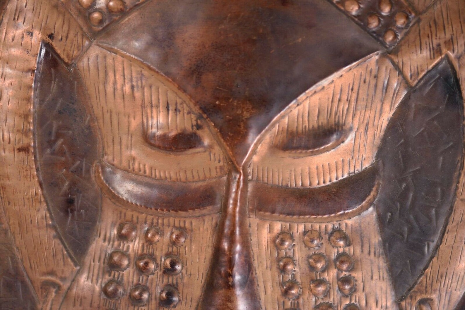 Vintage African Hammered Copper Folk Art Wall Plaque Mask | Etsy