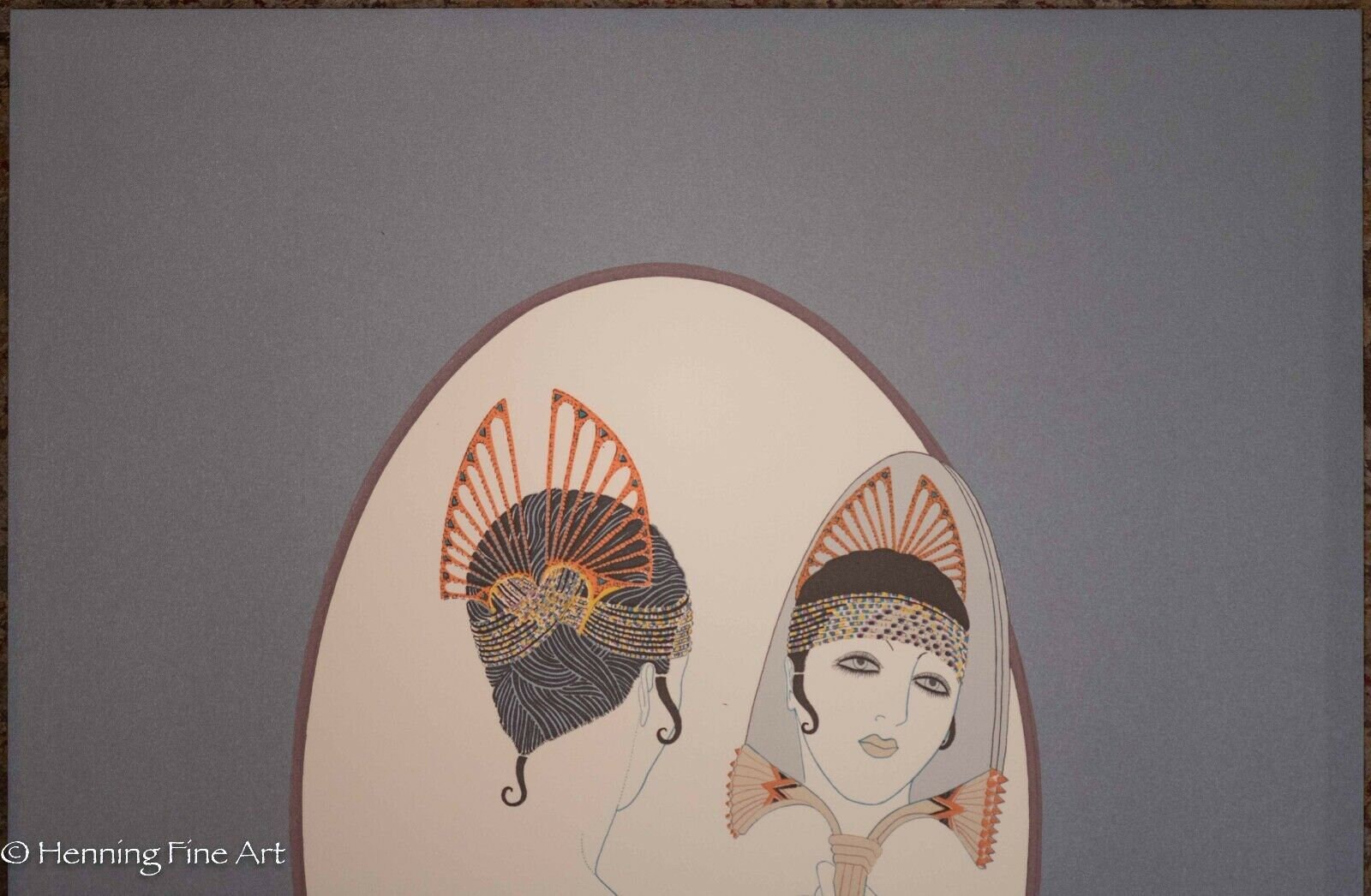 Rare Erte Signed & Numbered Print, "flapper Girl Looking Into Mirror ...