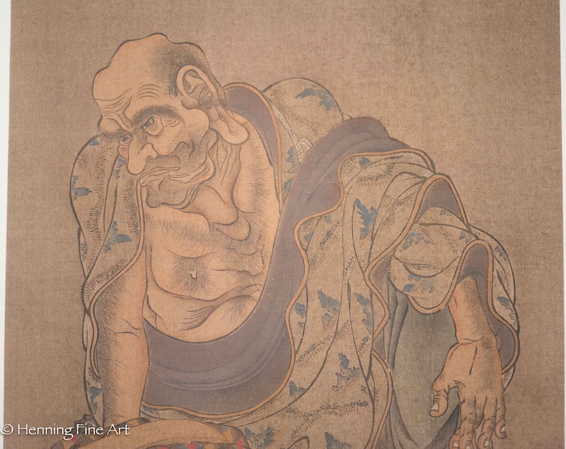 Beautiful Japanese Old Master Painting of Seated Man on Carved - Etsy