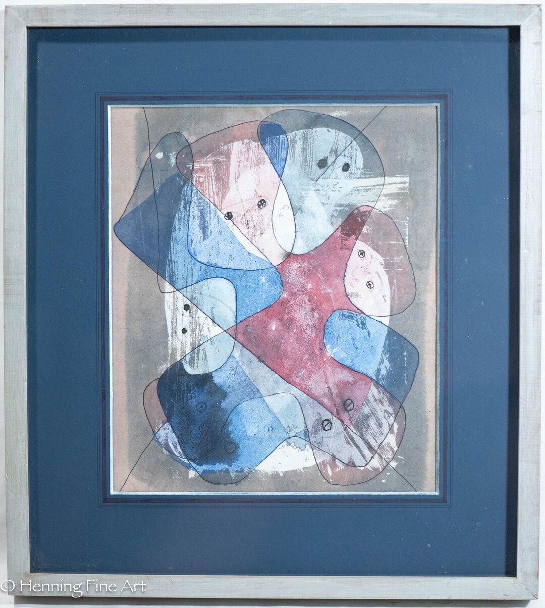 Beautiful George Weber Abstract Painting Multiple Faces, Colorful ...