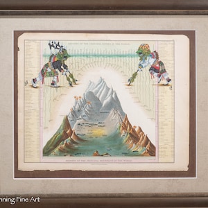 Beautiful Native American Ledger Art on Antique Mountains of the World ...