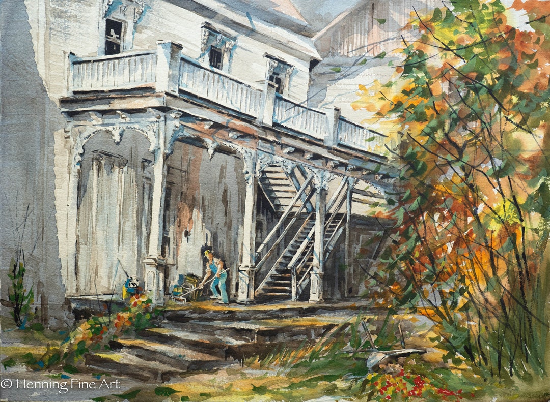Beautiful Franklin Bates Watercolor Painting Vintage Ohio Artist, FINE ...