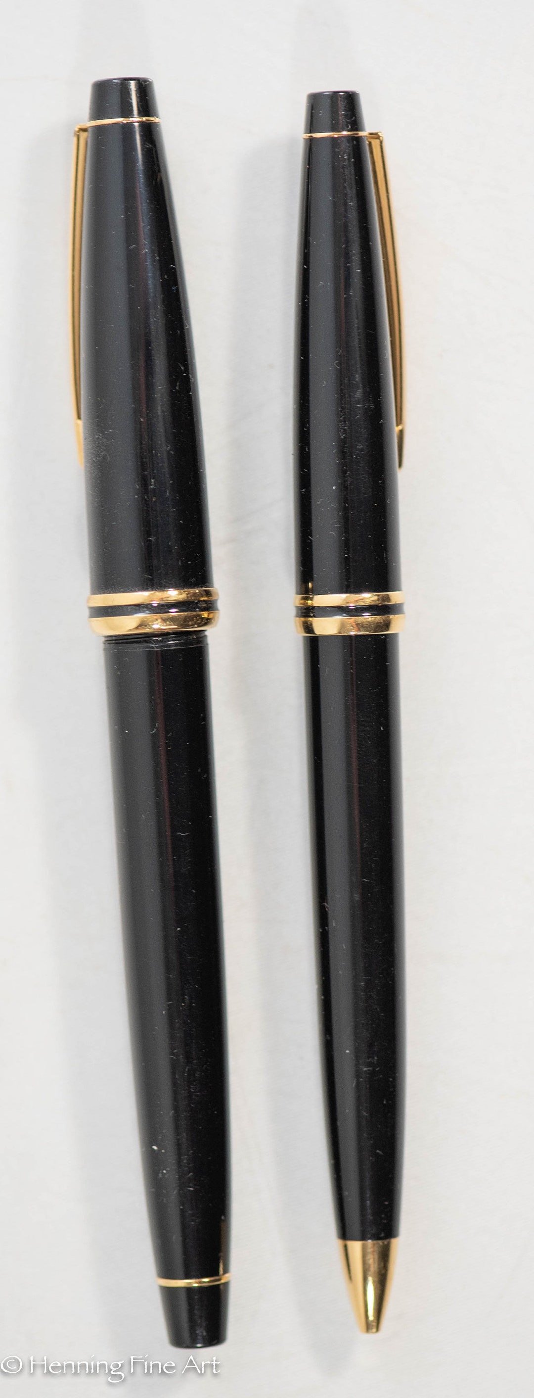 Lovely Cross Fountain Pen and Pencil Set Gold With Black Trim - Etsy