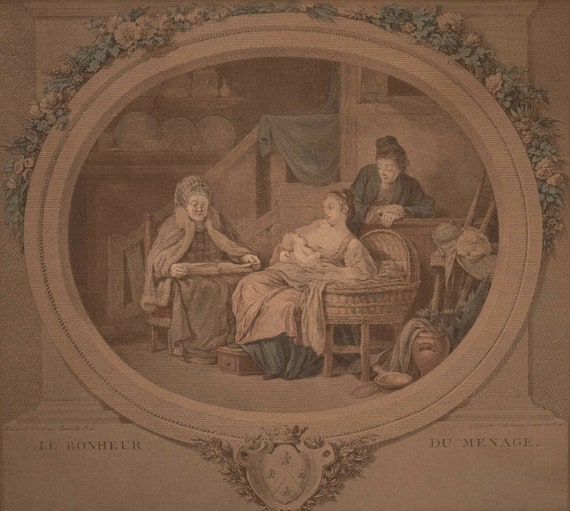 Nicolas Delaunay Engraving After Fragonard le Bonheur Du | Etsy