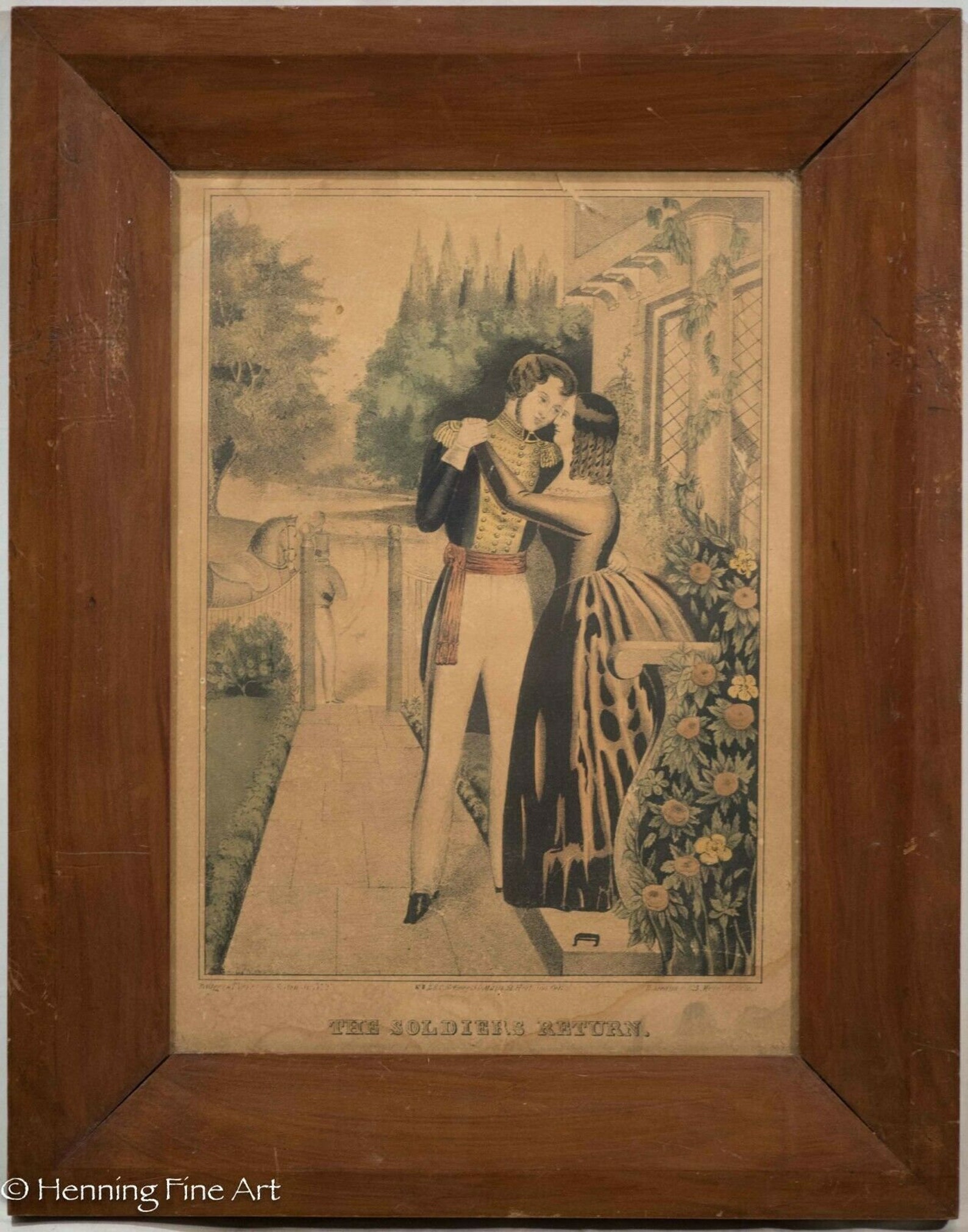 Antique 19th Century Color Lithograph the Soldiers - Etsy