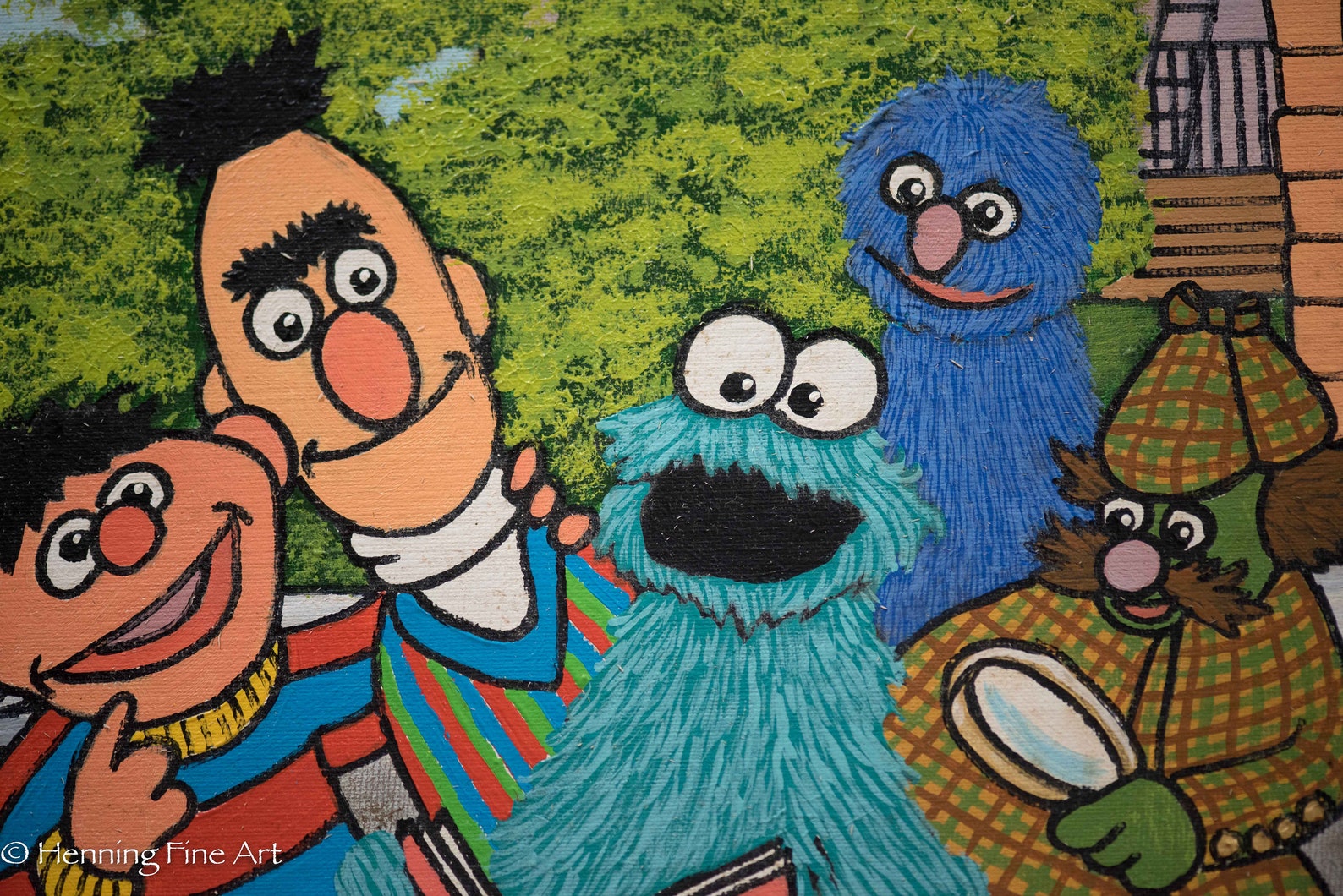 Beautiful Vintage Oil Painting of Sesame Street Signed - Etsy
