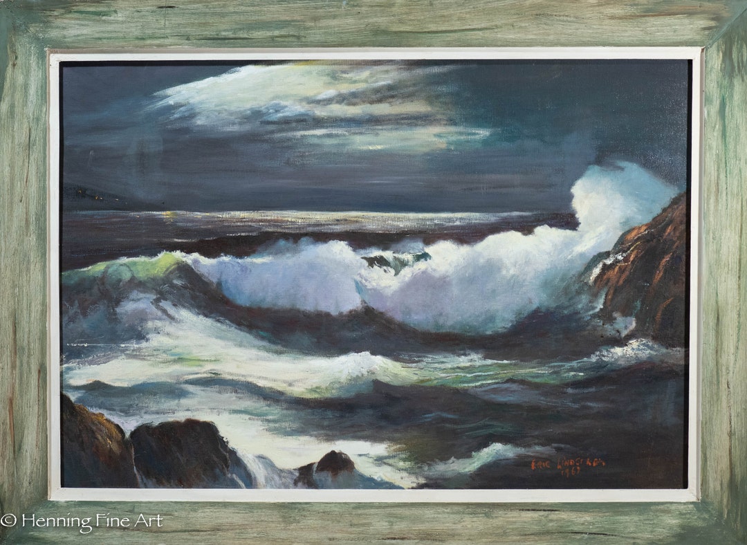Vintage Eric Lindstrom Oil Painting Massachusetts Coastal Seascape Oil Painting - Etsy